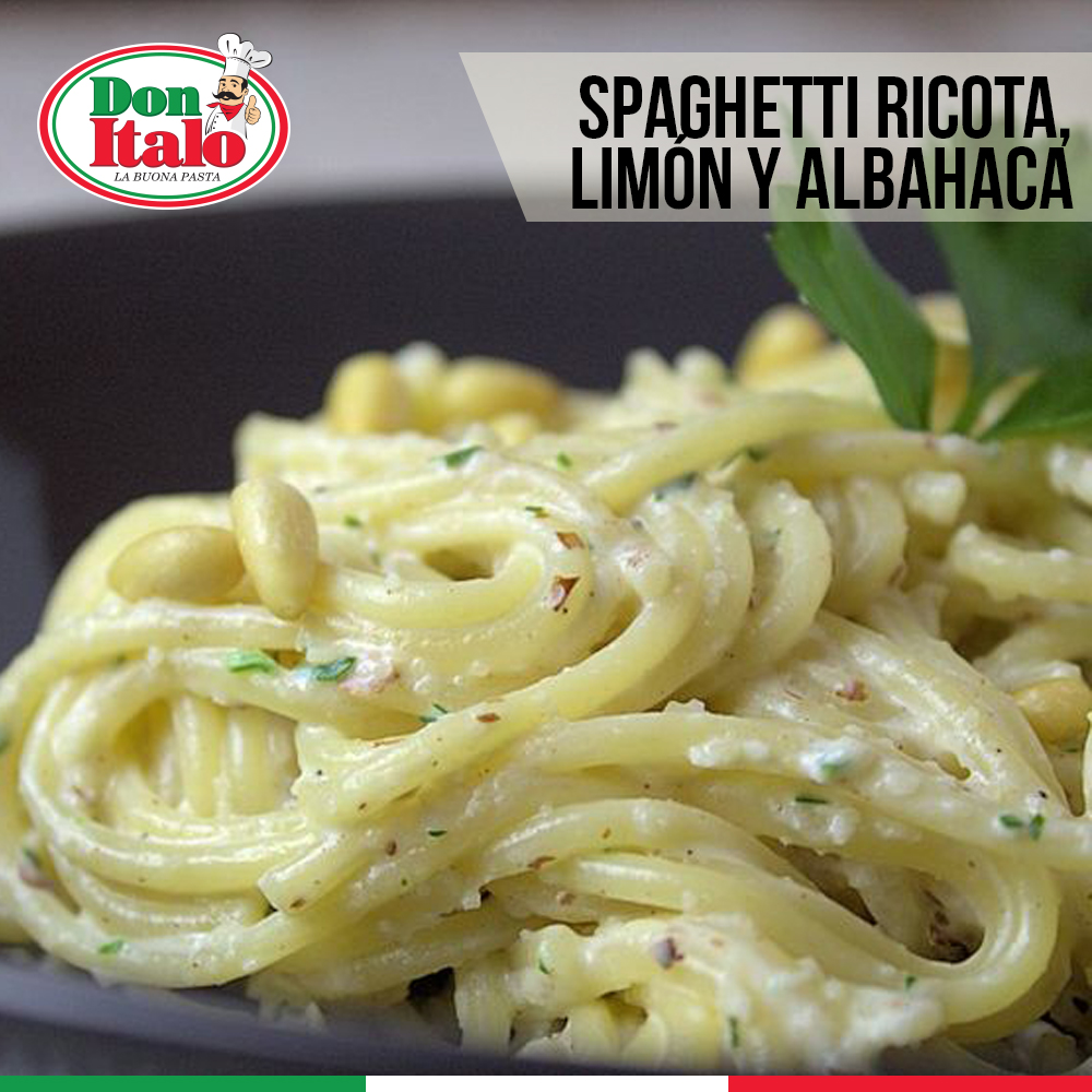 Spaghetti ricota, limón y albahaca - Don Italo